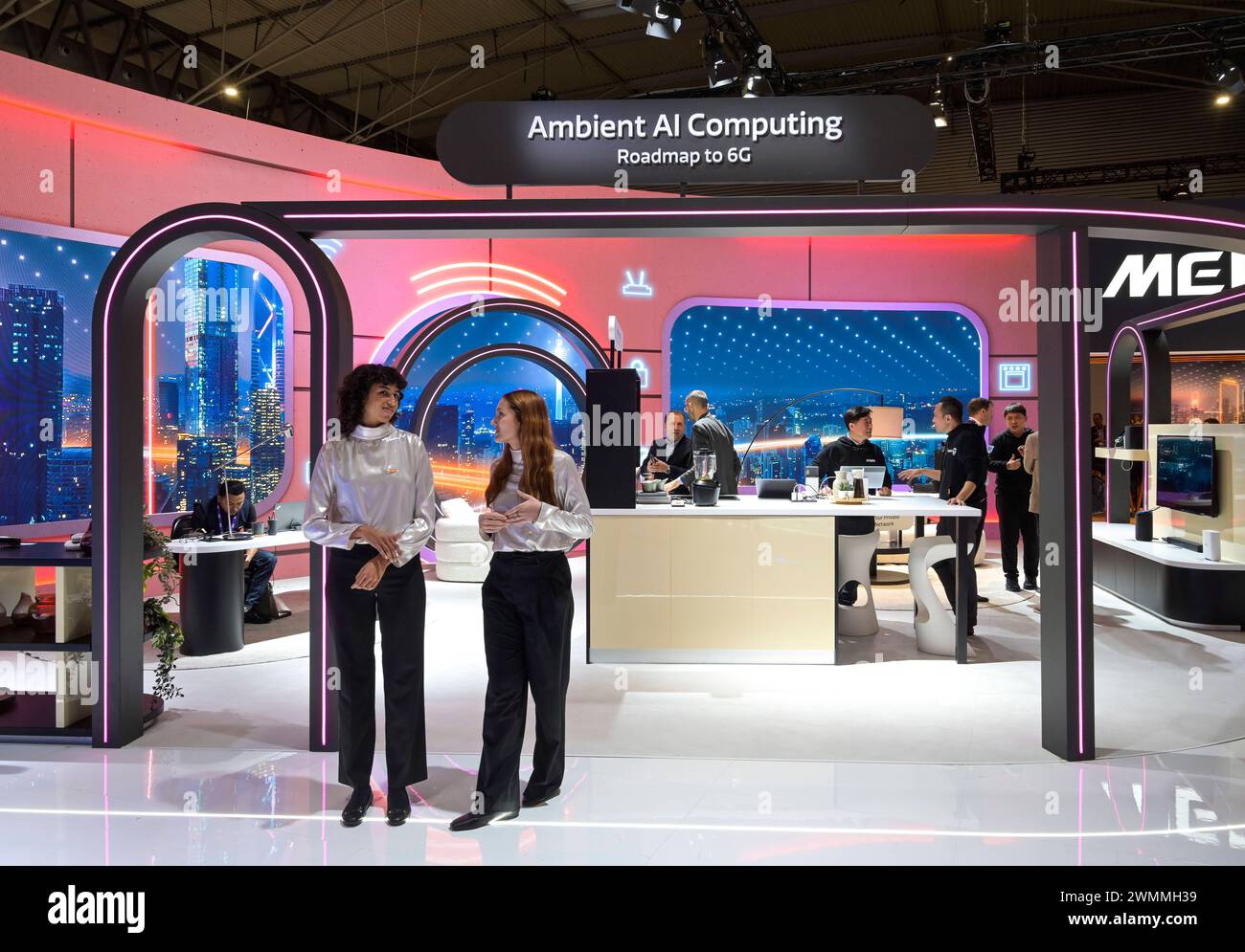 Mediatek Messestand, MWC Mobile World Congress 2024, Barcelona, Spanien ...