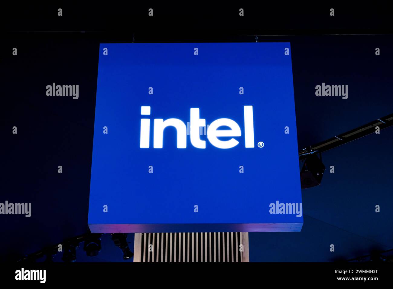 Intel Messestand, MWC Mobile World Congress 2024, Barcelona, Spanien ...