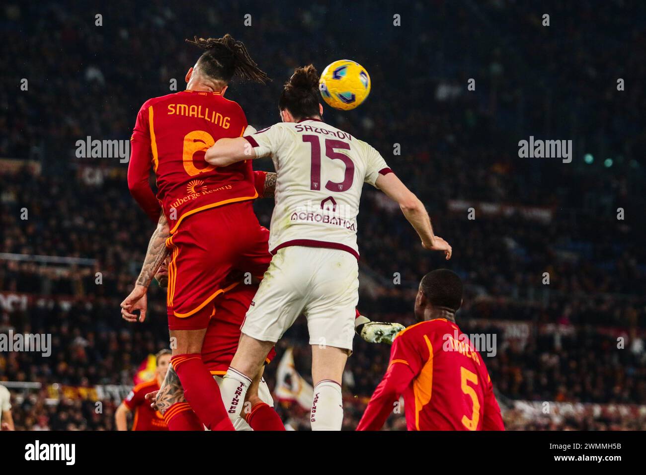 Rome, Italy. 26th Feb, 2024. Chris Smalling of A.S. Roma and Saba ...