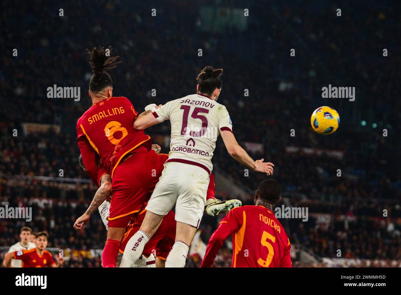 Rome, Italy. 26th Feb, 2024. Chris Smalling of A.S. Roma and Saba ...