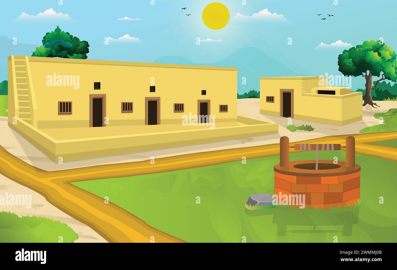 Vector illustration of countryside pakistan village cartoon background ... Vector illustration of countryside pakistan village cartoon background ...