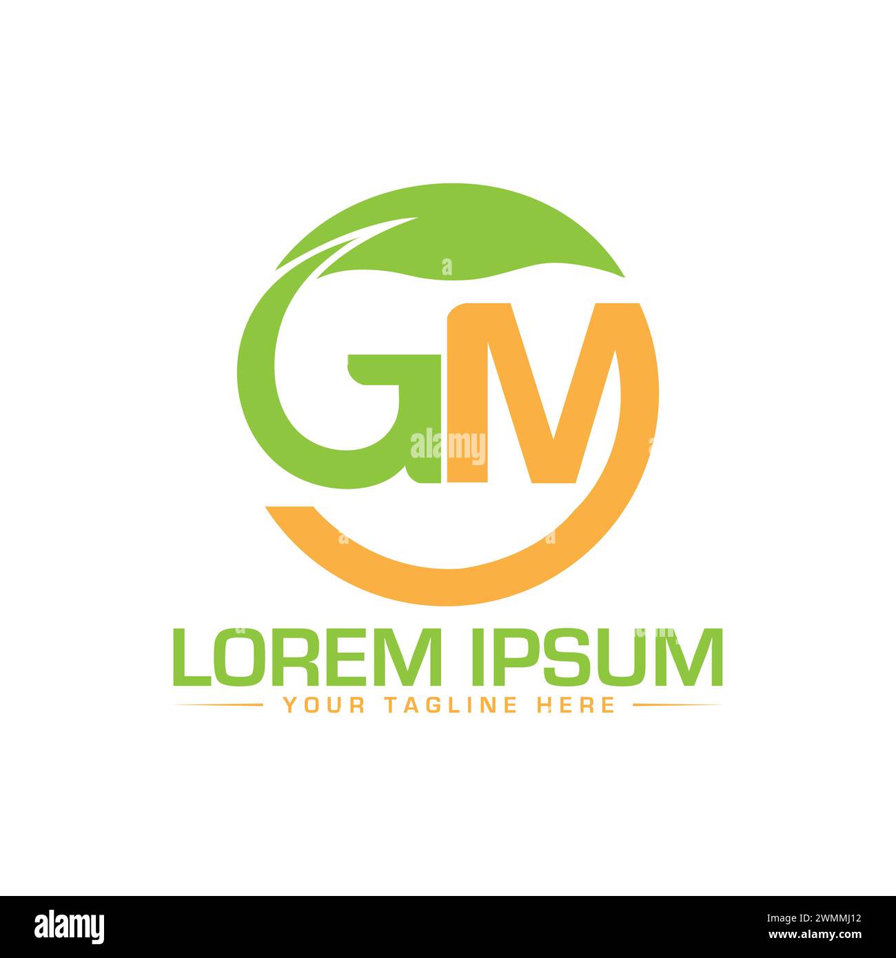GM Letter Logo Design, GM and Leaf combine Letter Logo Design Stock ...