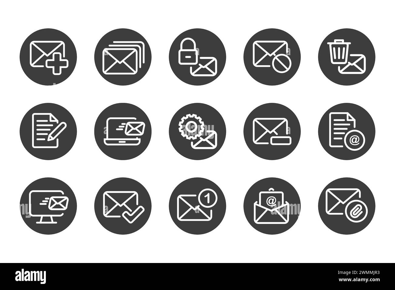 Internet icons solid Black and White Stock Photos & Images - Alamy