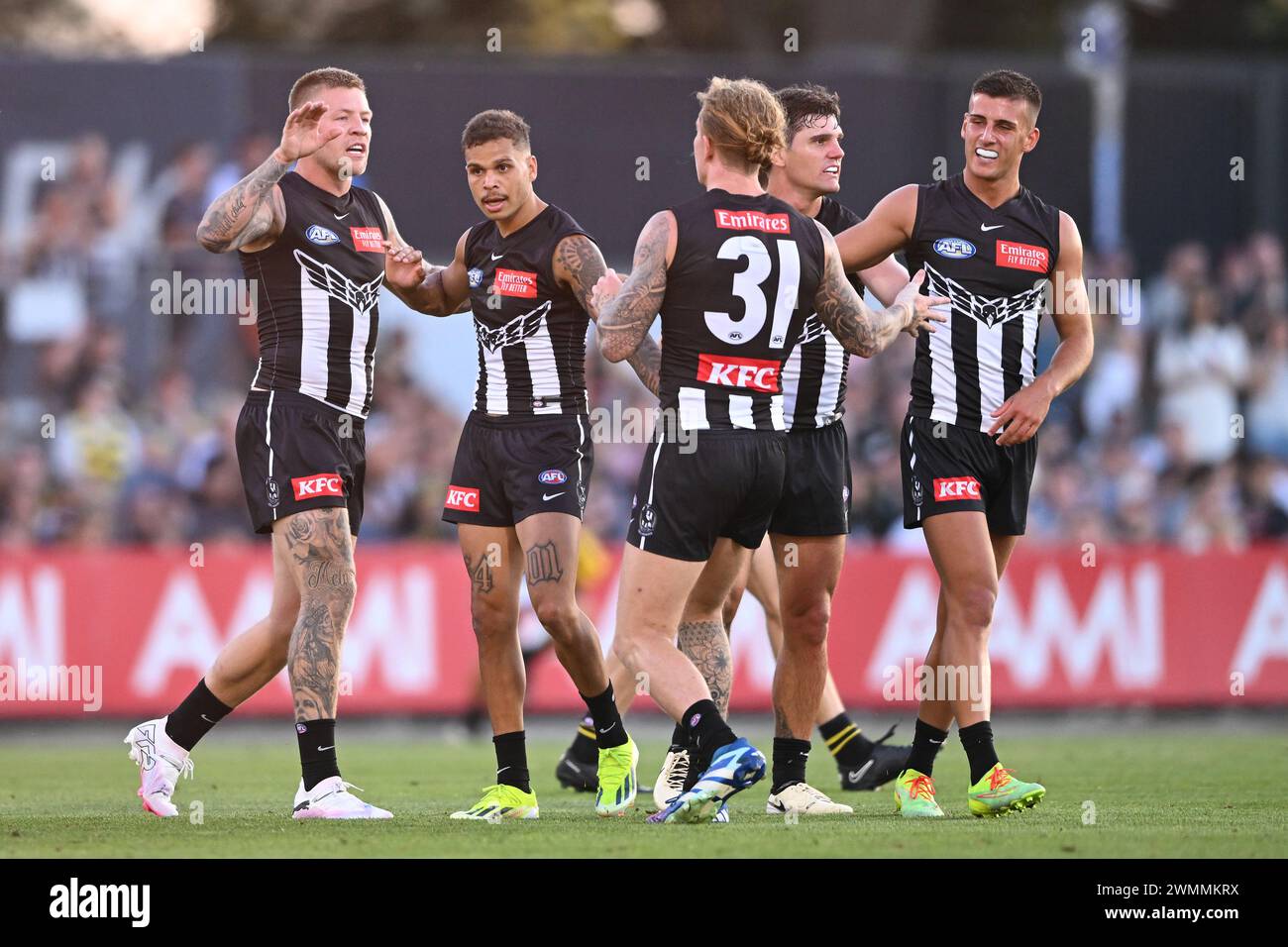 Melbourne, Australia. 27th Feb, 2024. Bobby Hill of Collingwood (2nd ...