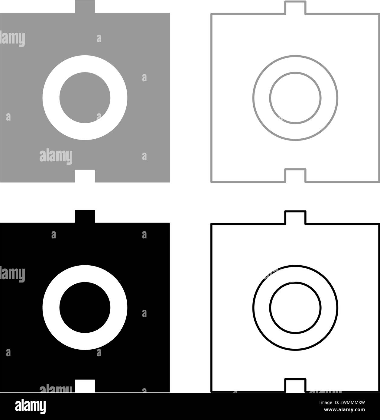 Optic connector port fiber cable laser beam set icon grey black color ...