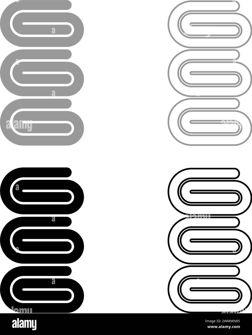 Set towels stack of folded bath napkins set icon grey black color ...