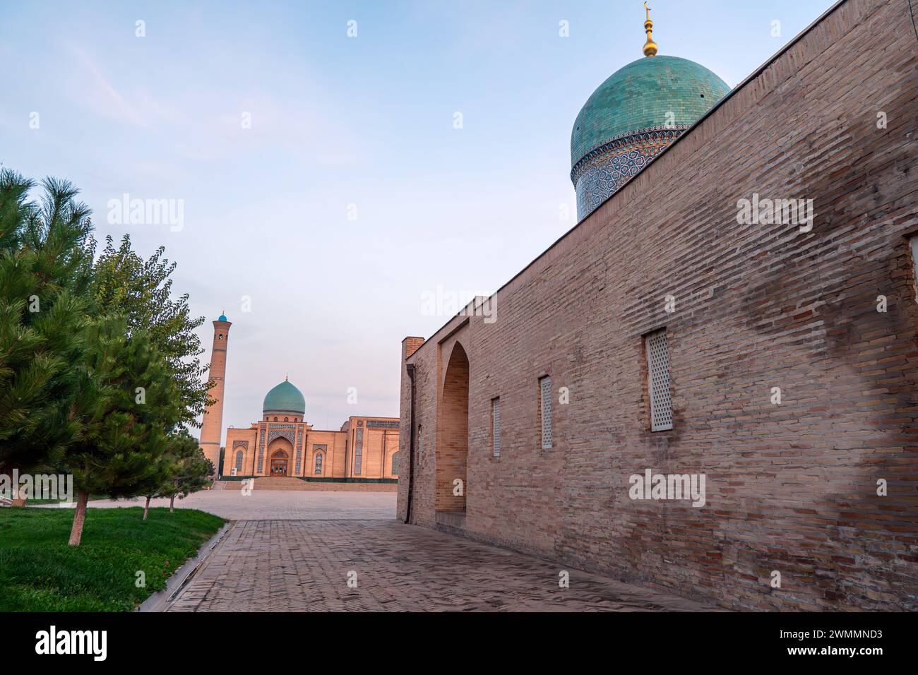 Hazrati Imam complex during a sunny day. The complex is a square that ...