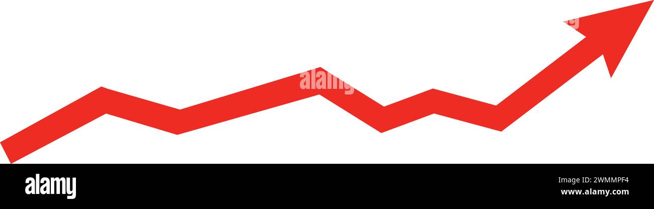 Graph with Trend Line Rising Up in Flat Style Stock Vector Image & Art ...