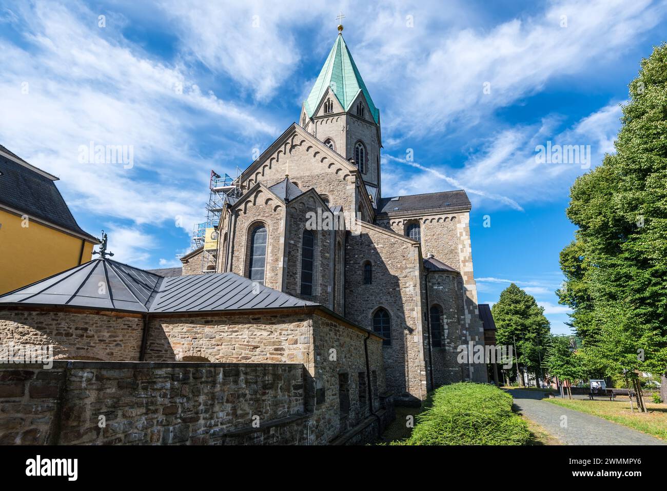 Essen, Germany - August 21, 2022: Basilica of St. Ludgerus, abbey ...