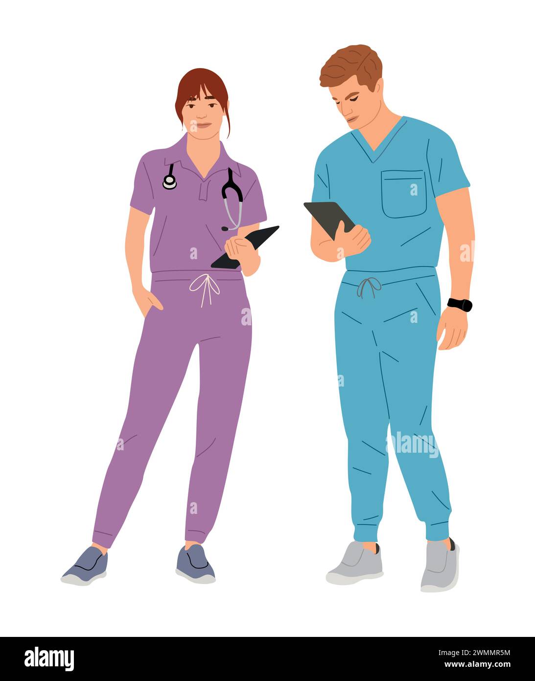 Young woman in clinic scrubs Cut Out Stock Images & Pictures - Alamy