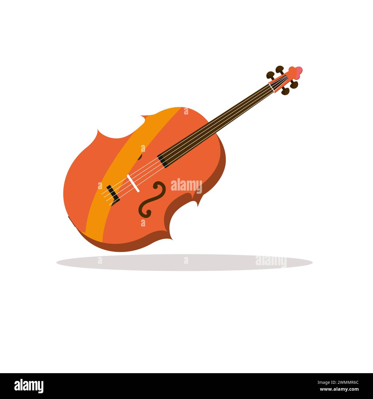 Art illustration icon logo music tools design concept symbol of violin ...