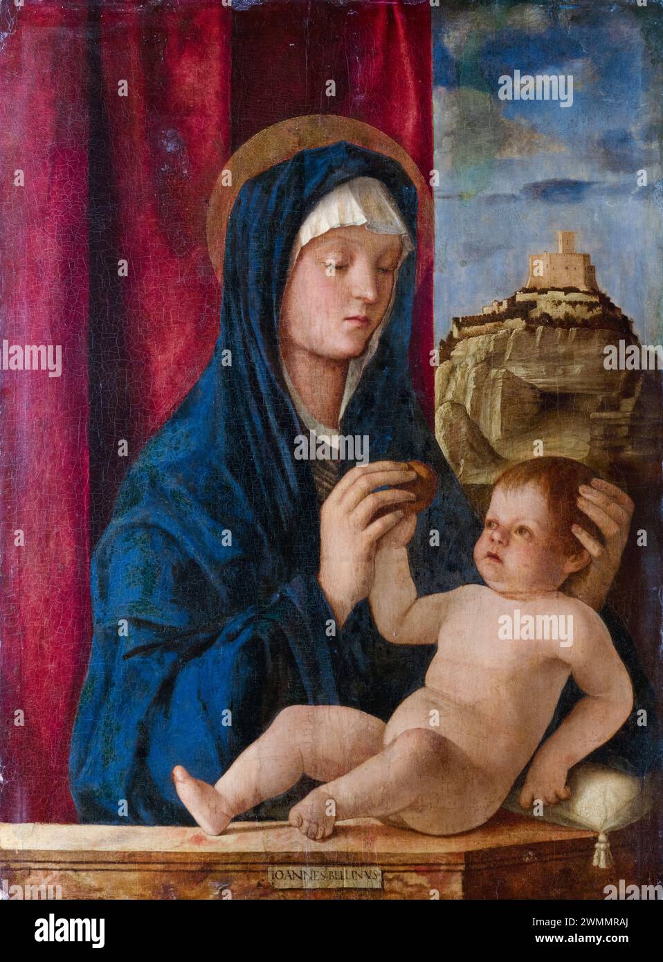 Giovanni Bellini, The Virgin and Child, painting in oil and tempera on ...