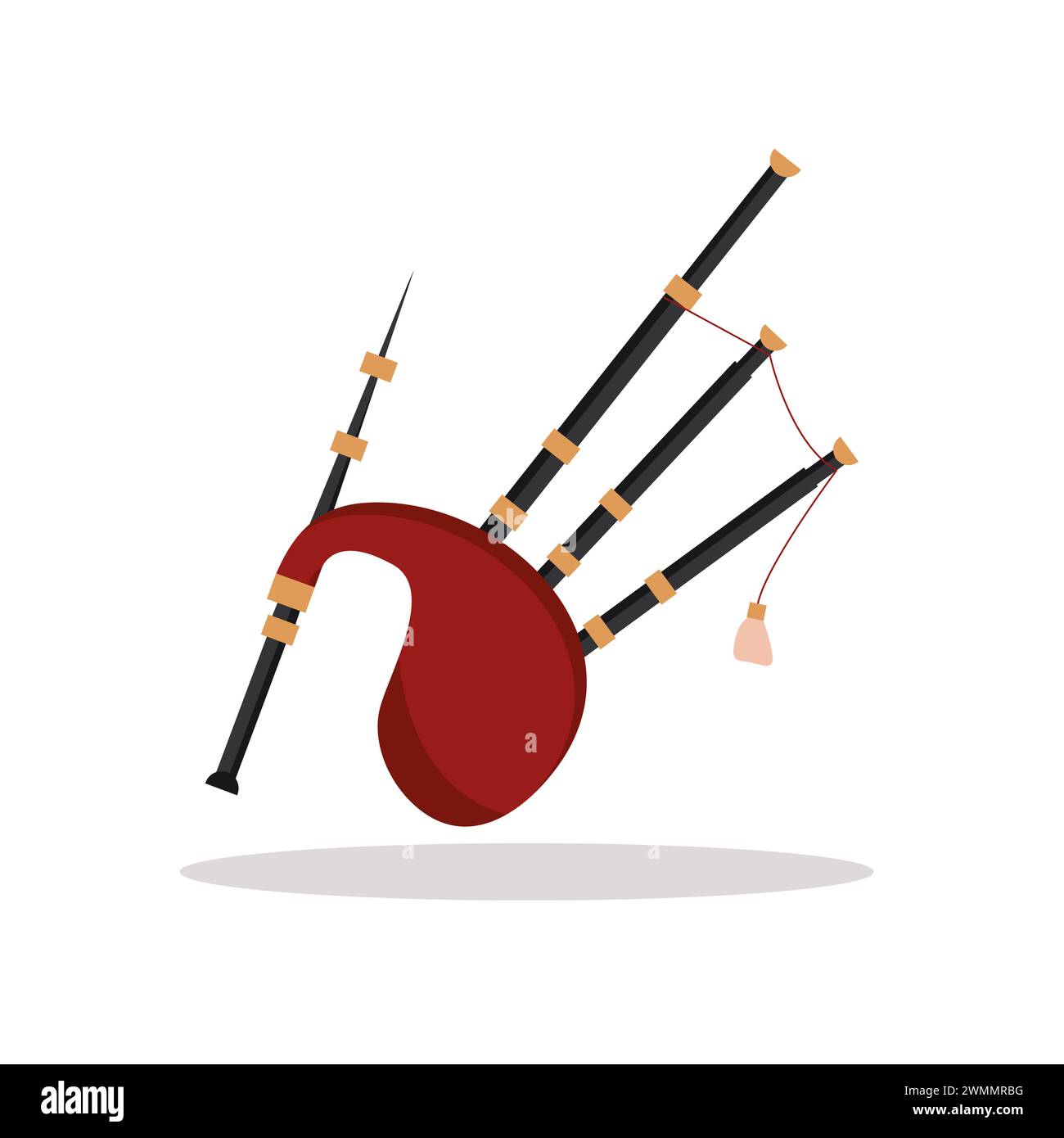 Art illustration icon logo music tools design concept symbol of bagpipe ...