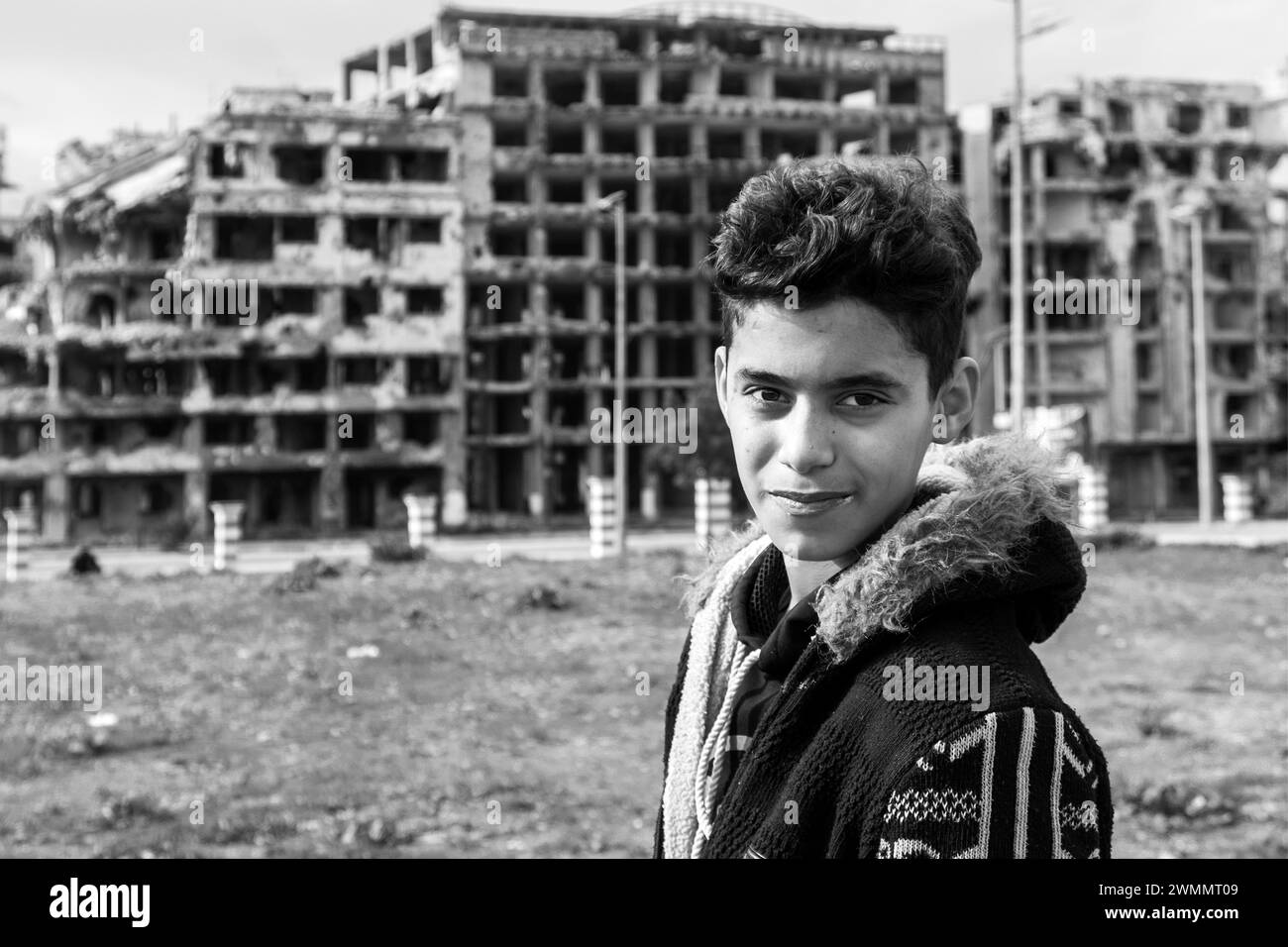 Syria, Homs, daily life in a neighborhood destroyed by bombing ...