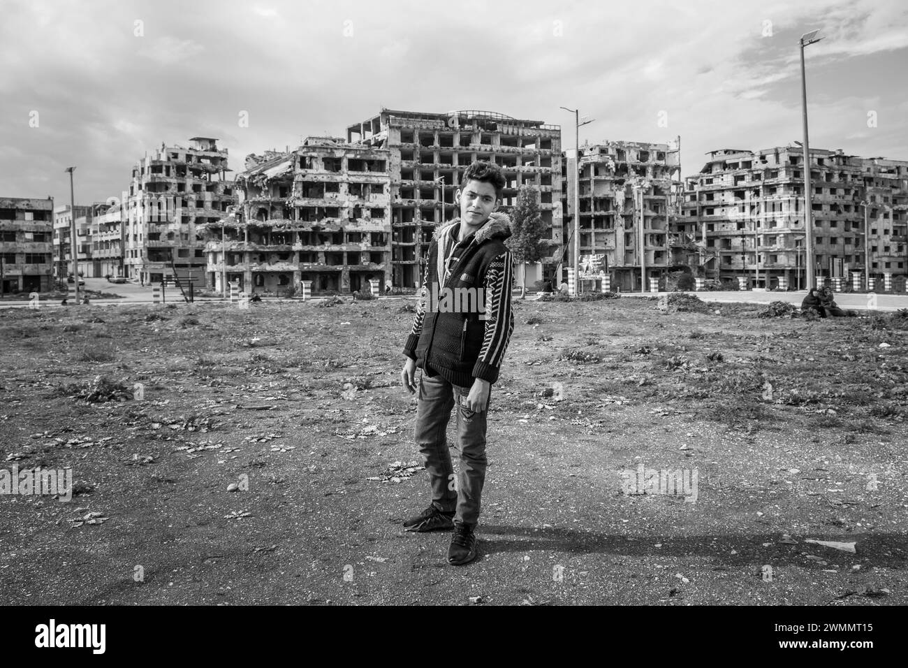 Syria, Homs, daily life in a neighborhood destroyed by bombing ...