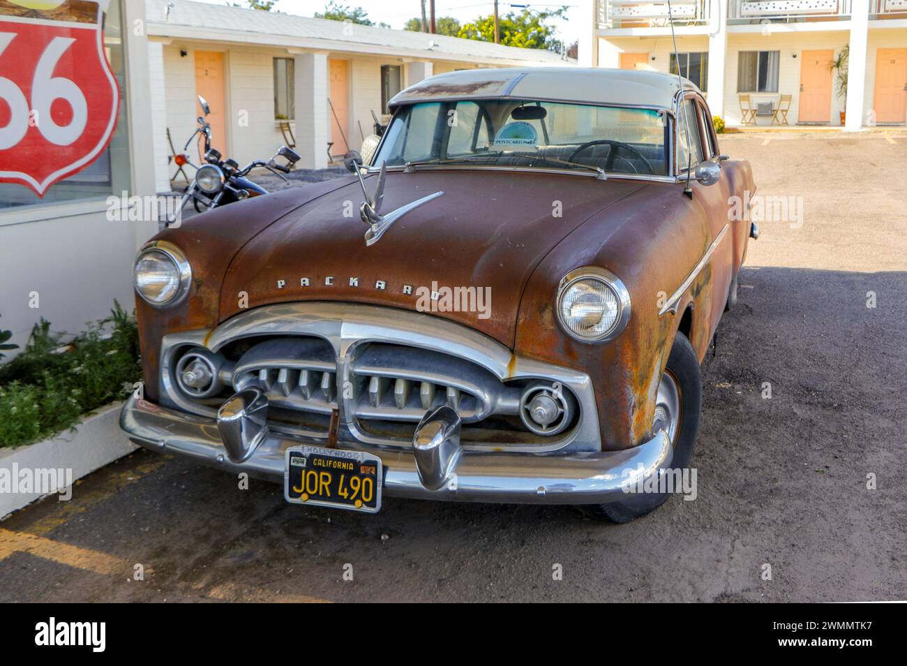 vintage packard sedan with rusty patina on route 66 seligman arizona ...