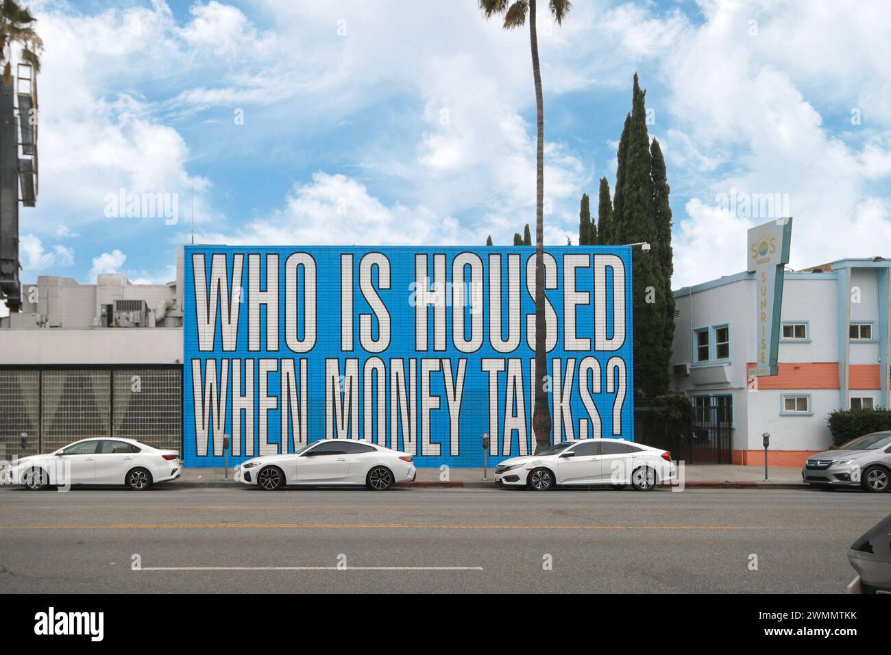 mural by conceptual artist Barbara Kruger painted wall los angeles who ...
