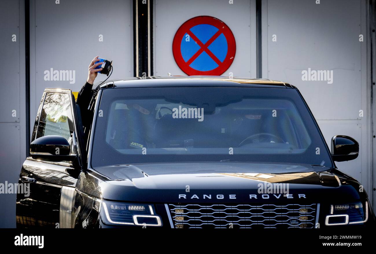AMSTERDAM - A secured car arrives at the extra-secure court for the ...