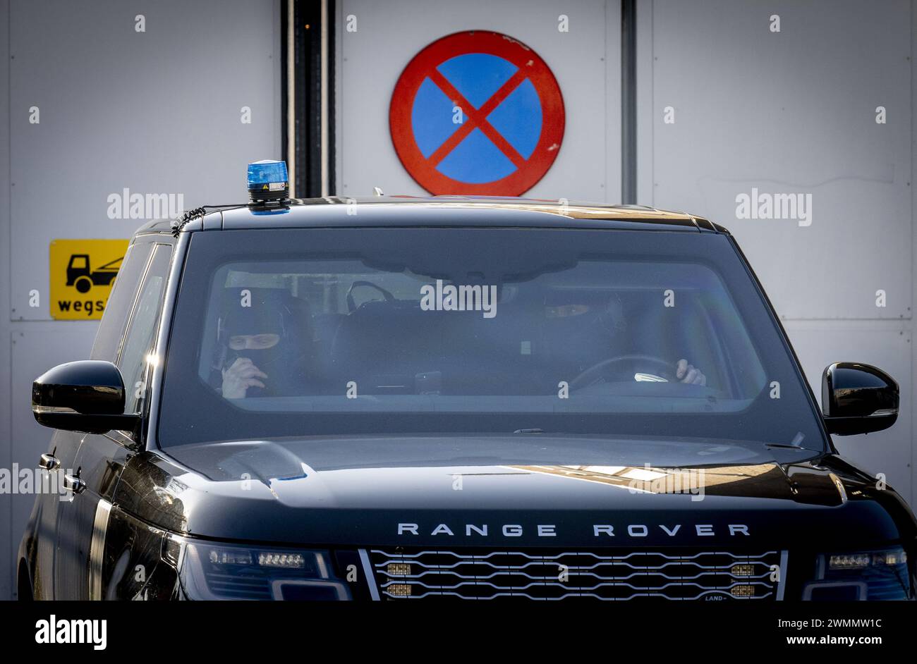 AMSTERDAM - A secured car arrives at the extra-secure court for the ...