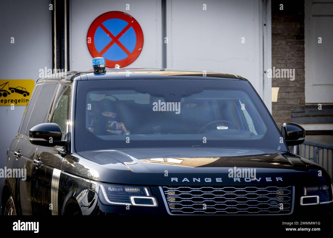 AMSTERDAM - A secured car arrives at the extra-secure court for the ...