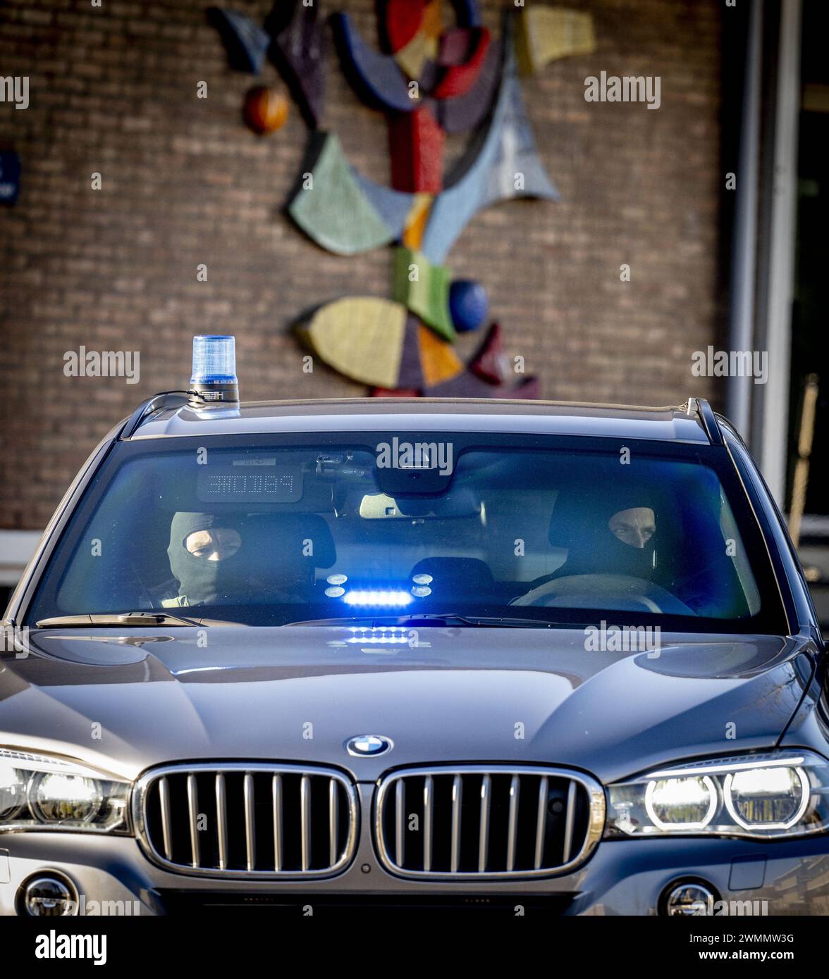 AMSTERDAM - A secured car arrives at the extra-secure court for the ...