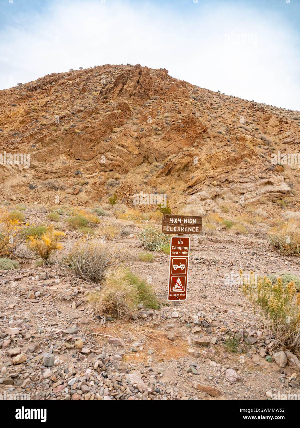Death Valley National Park 4x4 High Clearance Trail Sign Stock Photo ...