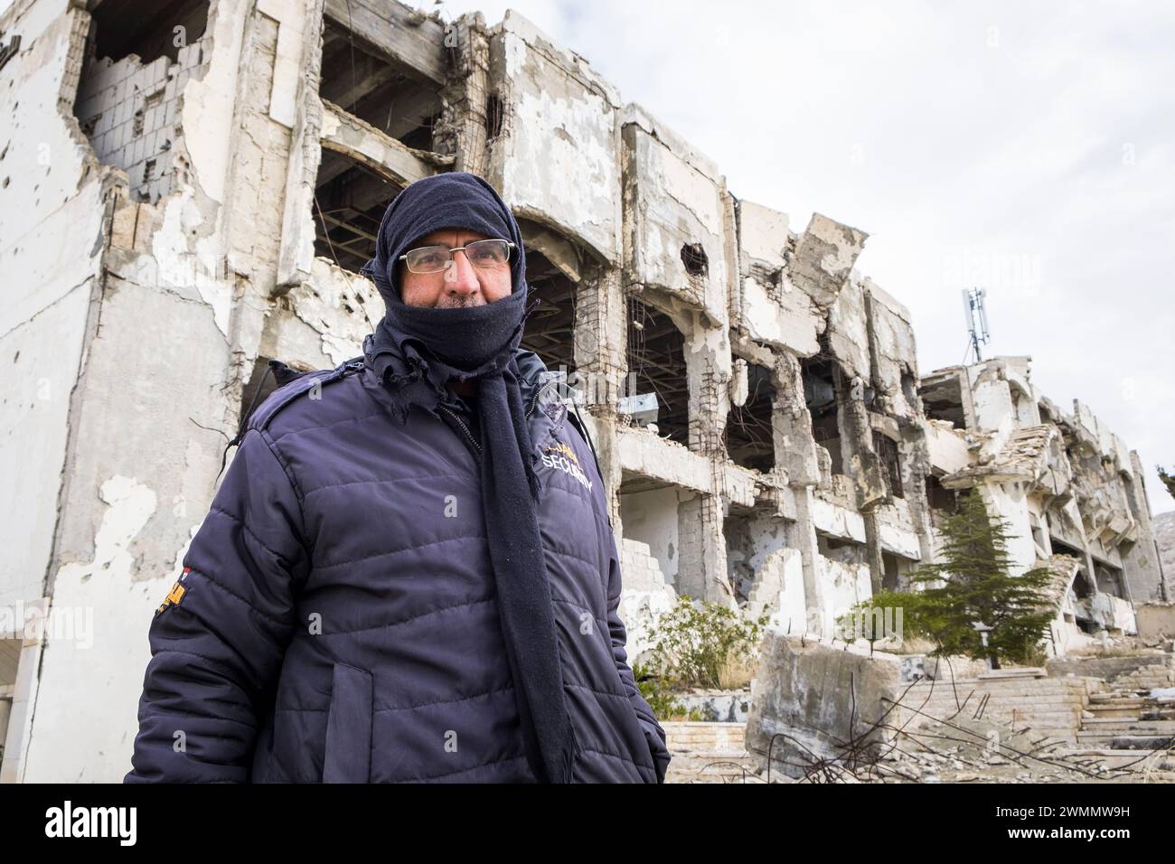 Syria, Ma'lula; Maaloula, Ruins of Safir Hotel bombed out in civil war ...