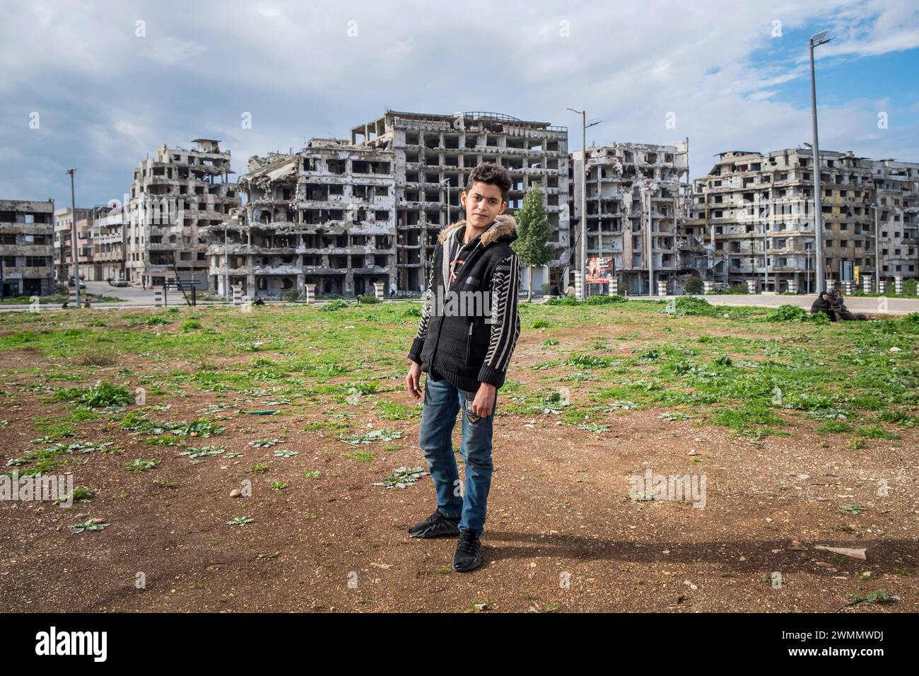 Syria, Homs, daily life in a neighborhood destroyed by bombing ...