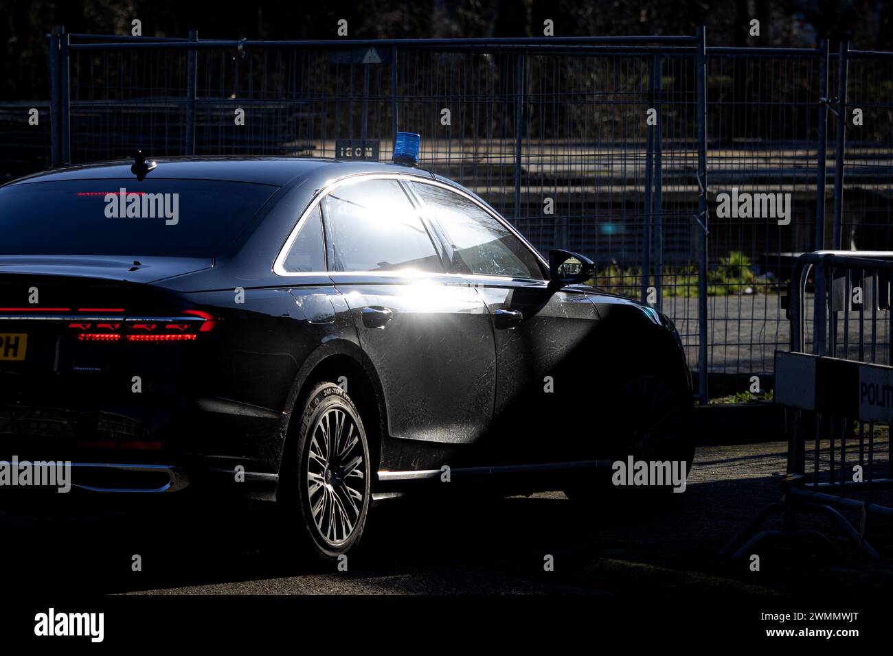 AMSTERDAM - A secured car arrives at the extra-secure court for the ...