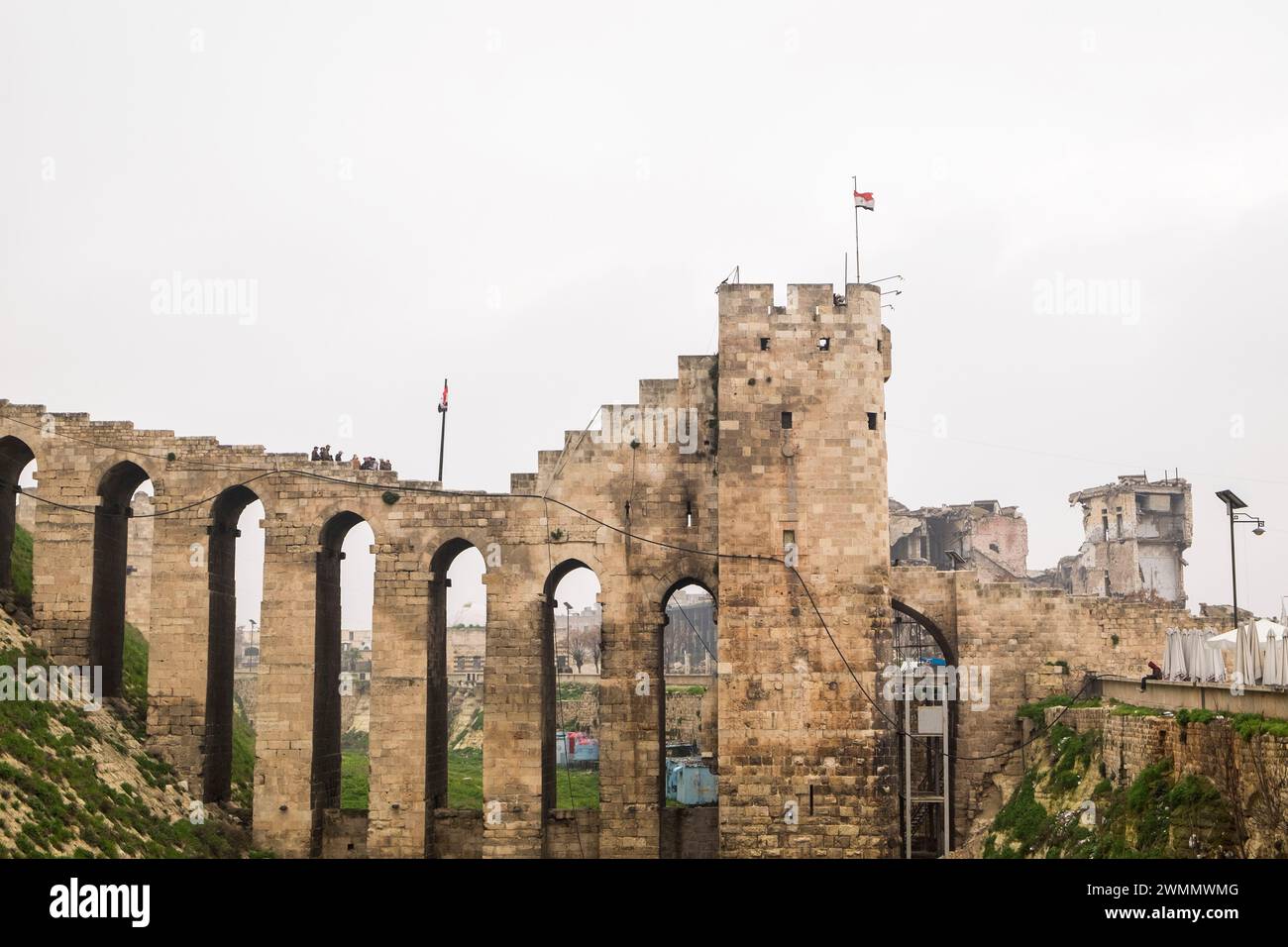 Syria, Aleppo, The Citadel of Aleppo large medieval fortified palace ...