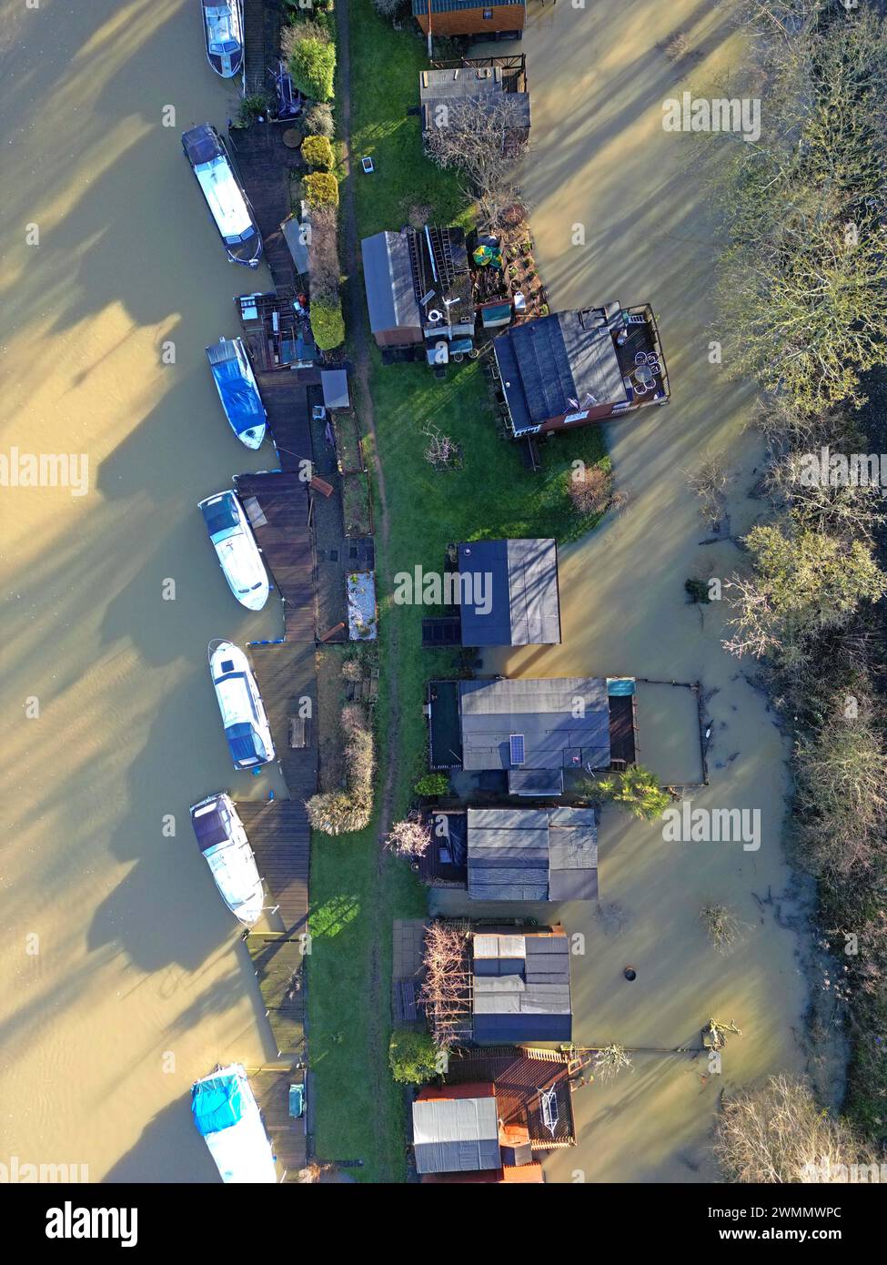 The River Nene has breached its banks in Peterborough, Cambridgeshire ...
