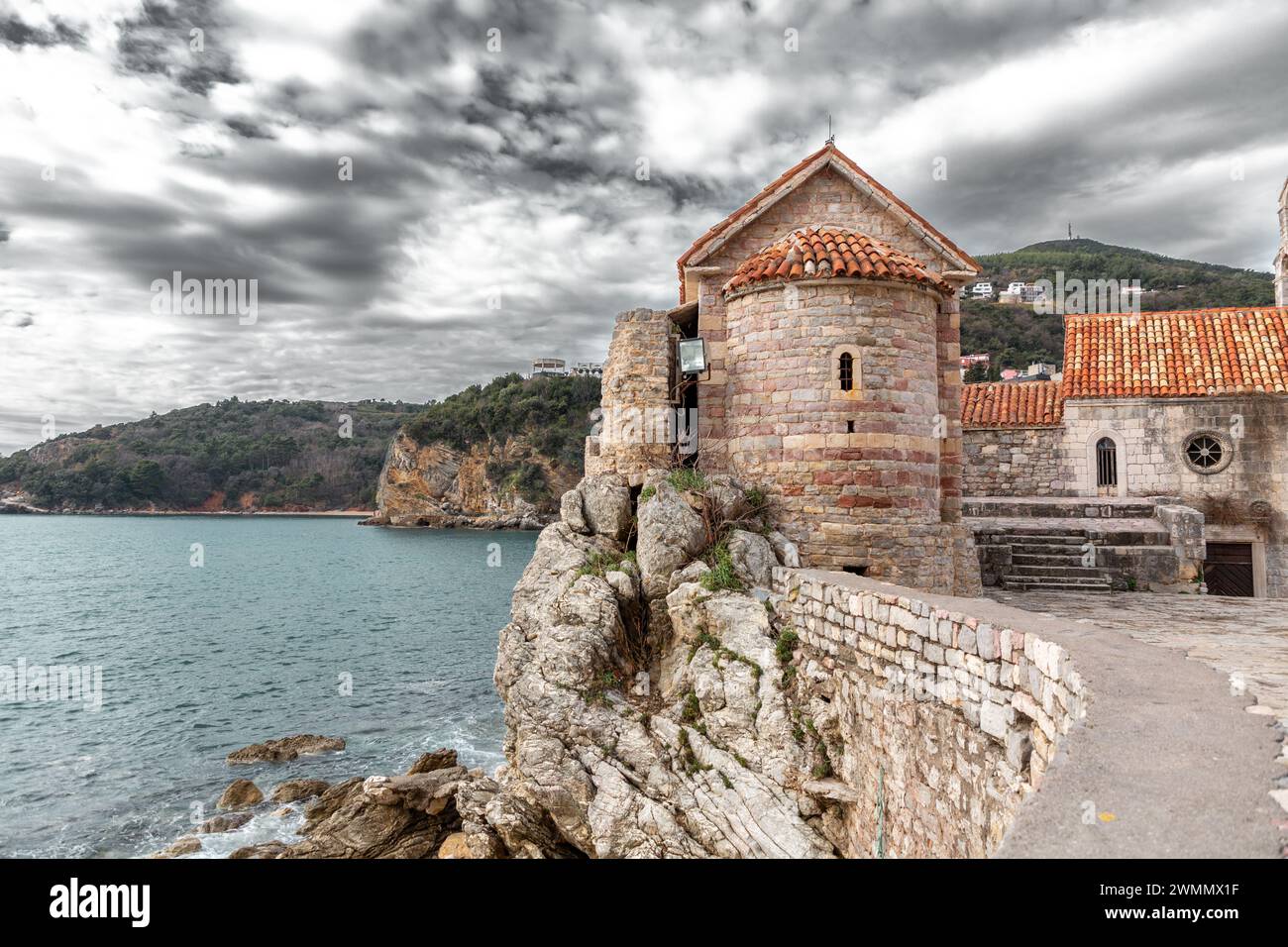 The citadel in Budva is an ancient fortress on the Adriatic coast ...