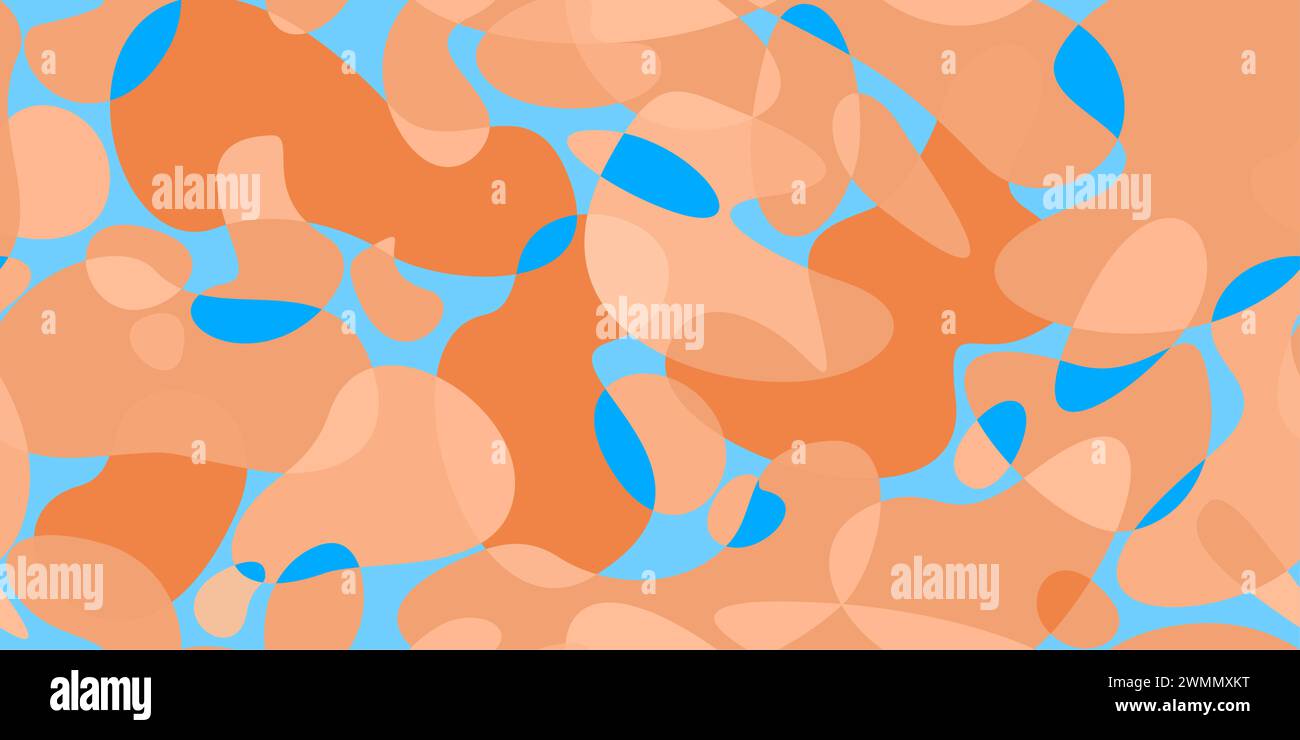 Seamless Cool Peach Fuzz And Light Blue Abstract Pattern Vector ...