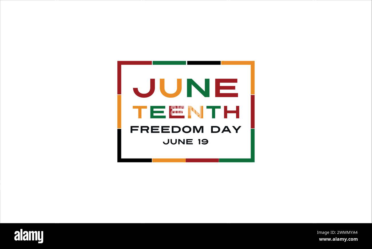 Juneteenth Freedom Day. June 19 African American Liberation Day. Black, red and green. Vector ...