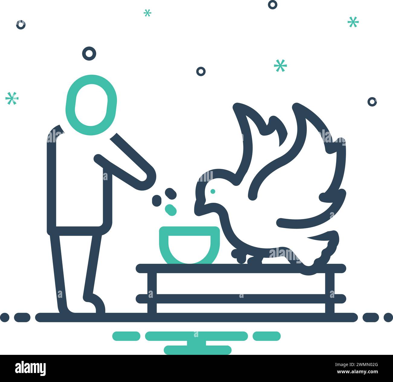 Feeding at bird feeder Stock Vector Images - Alamy