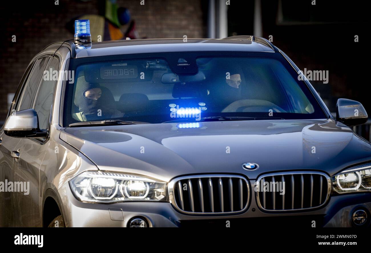 AMSTERDAM - A secured car arrives at the extra-secure court for the ...