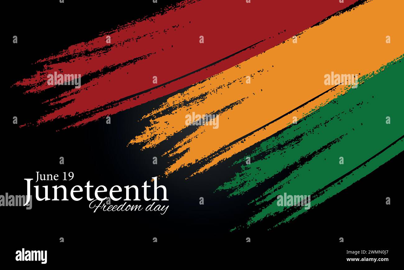 Juneteenth Freedom Day. June 19 African American Liberation Day. Black, red and green. Vector ...