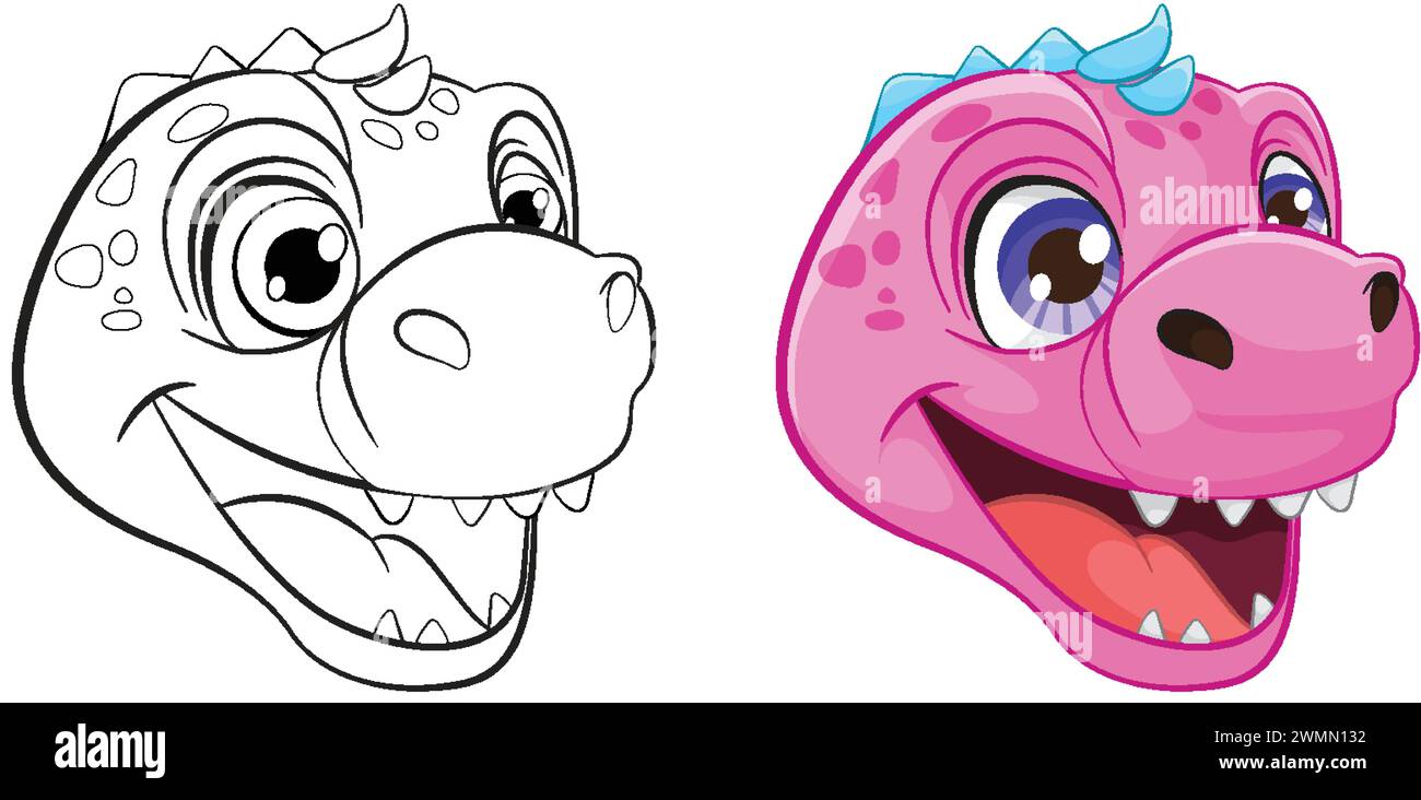 Colorful and playful dinosaur character design Stock Vector Image & Art ...