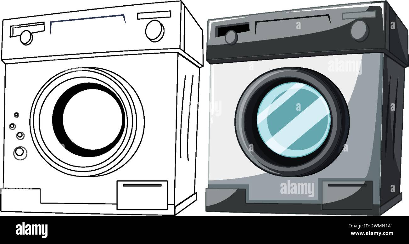 Vector illustration of a washing machine and dryer Stock Vector Image ...