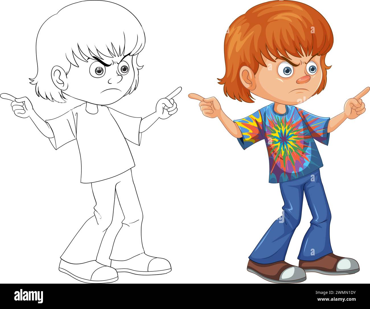 Animated child with arms outstretched in disagreement Stock Vector ...