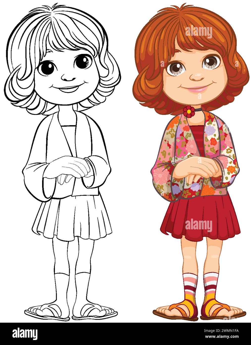 Colored line art version Cut Out Stock Images & Pictures - Alamy