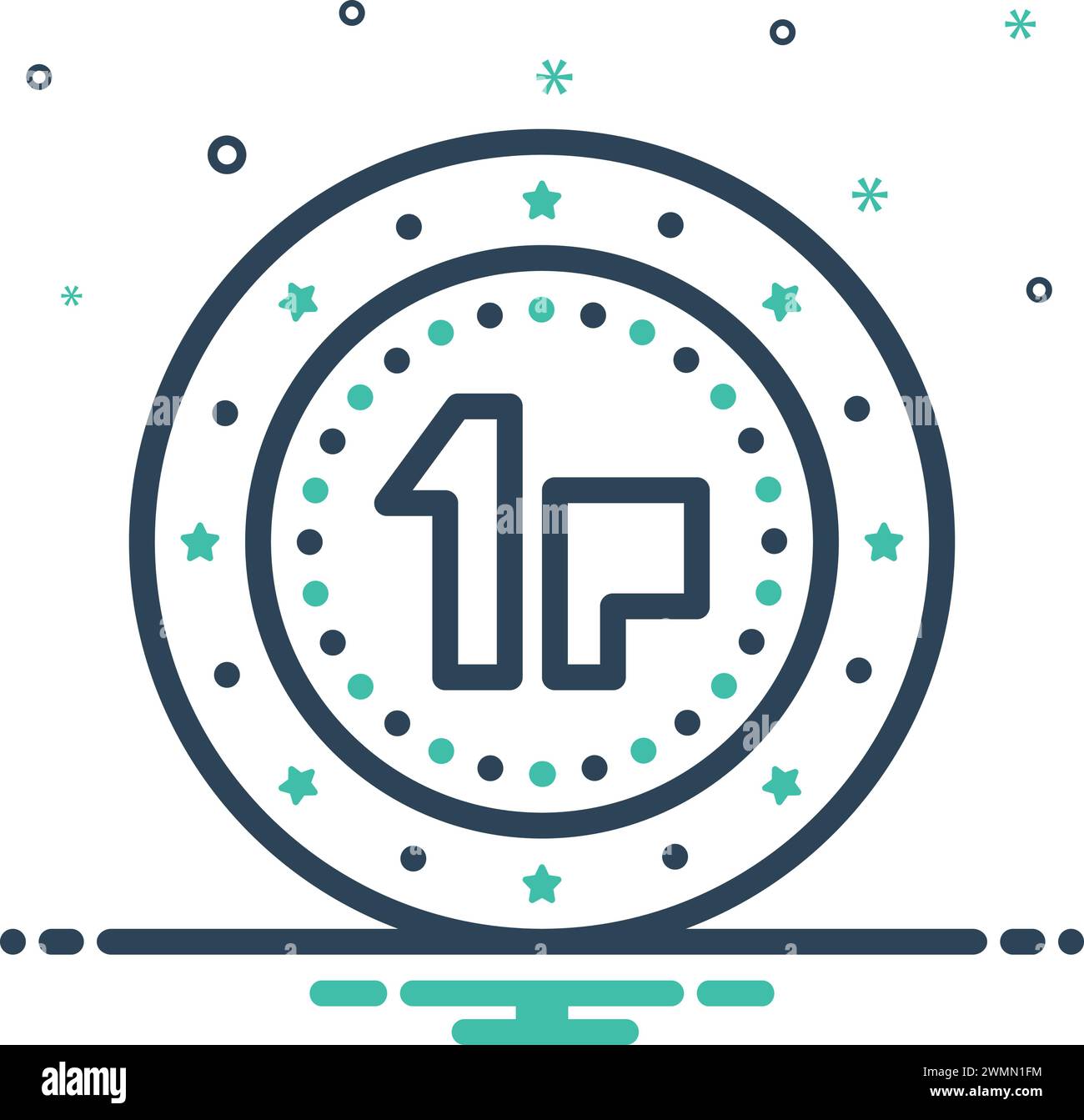 One penny Stock Vector Images - Alamy