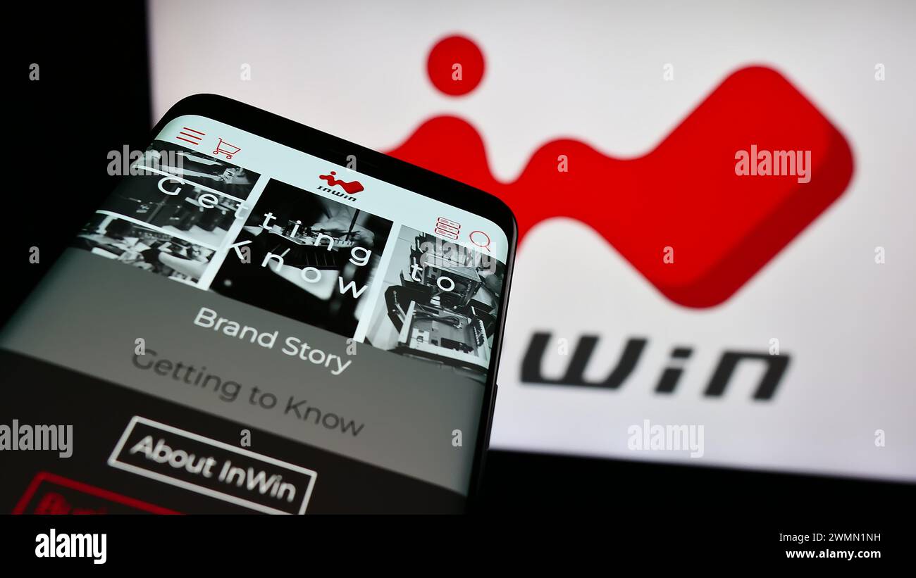 Mobile phone with website of Taiwanese computer hardware company InWin ...