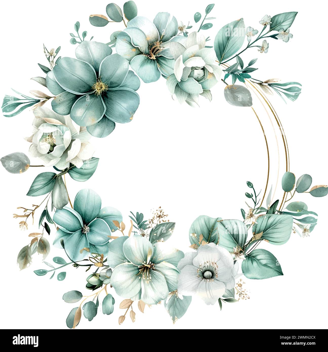 aquarelle simplistic floral frame for wedding or invitation watercolor ...
