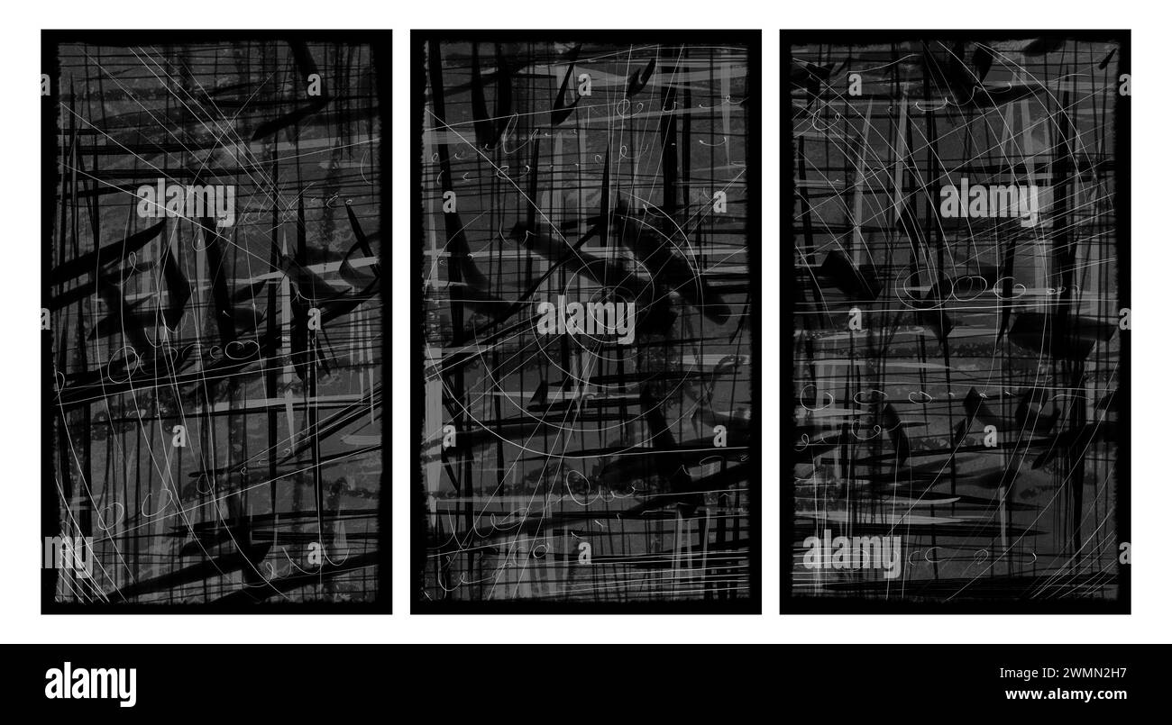 Modern interior triptych Stock Photo - Alamy