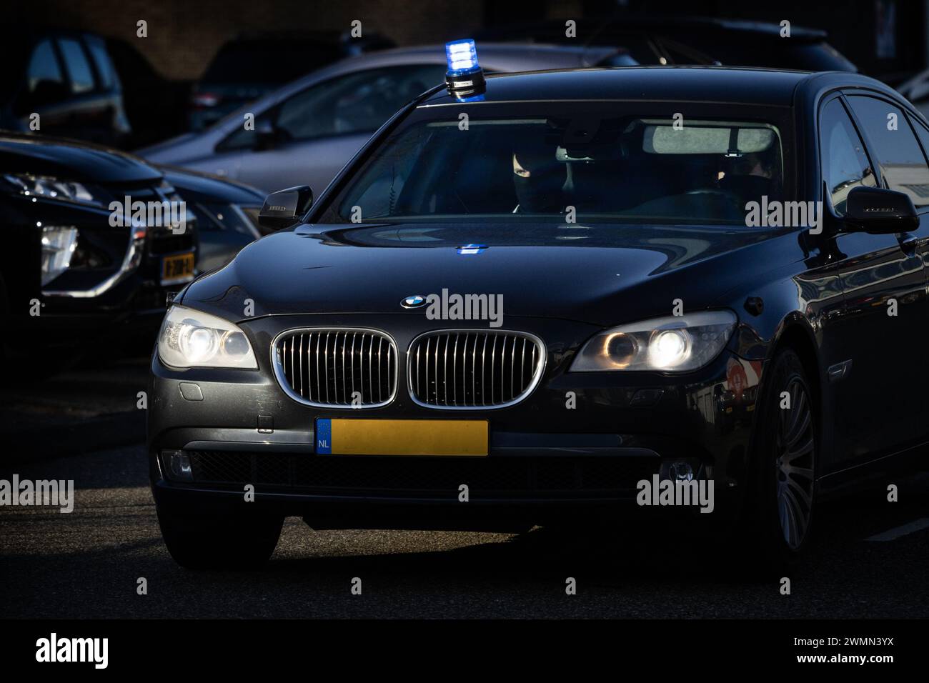 AMSTERDAM - A secured car arrives at the extra-secure court for the ...