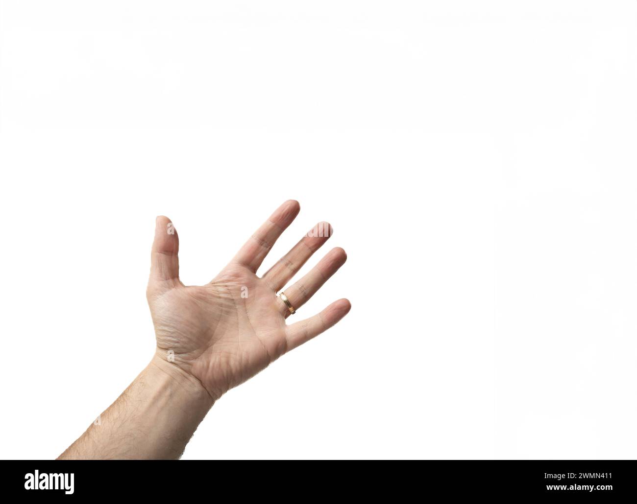 Mans hand with wedding ring on finger Cut Out Stock Images & Pictures ...