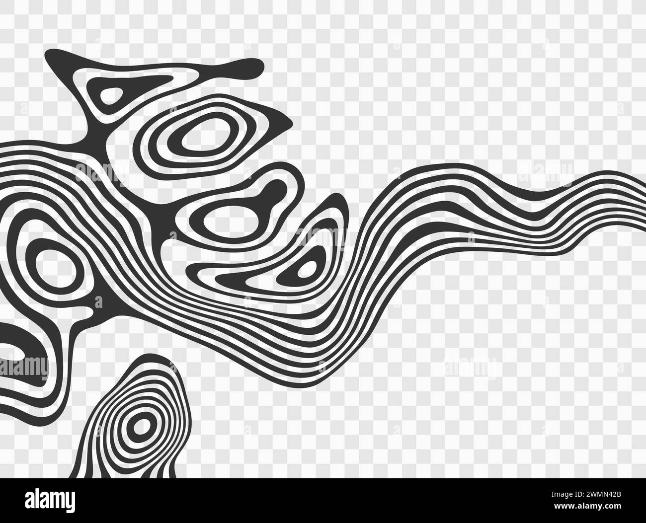 Abstract wave background, black wavy stripes or lines design. Optical ...