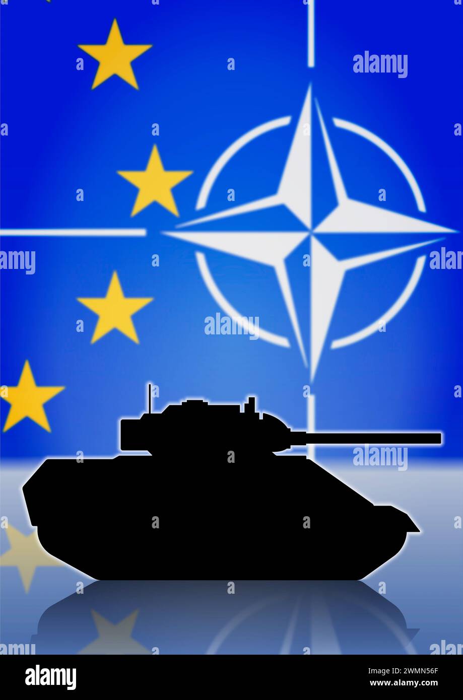 Symbol image of NATO, alliance case, tanks, armed forces, armament, etc ...