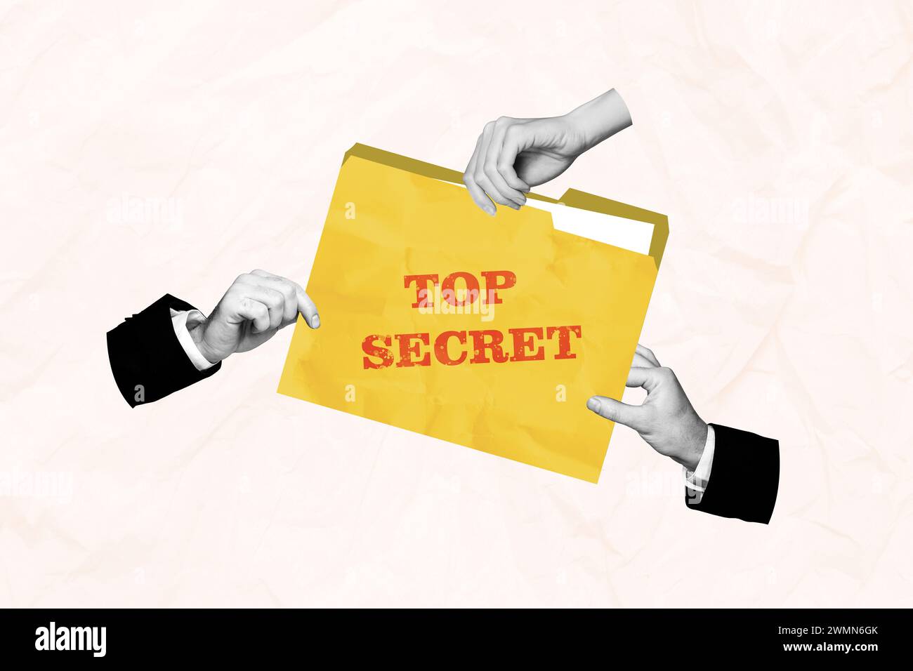 Composite image collage sketch photo artwork of three hands want snatch ...